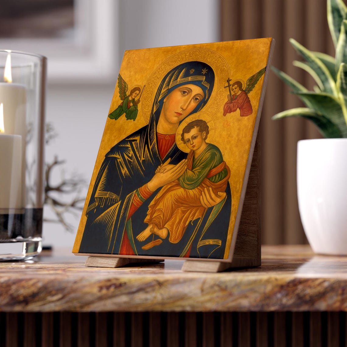 Mother of Perpetual Help Ceramic Tile 6x8 | Glossy Kiln-fired Catholic ...