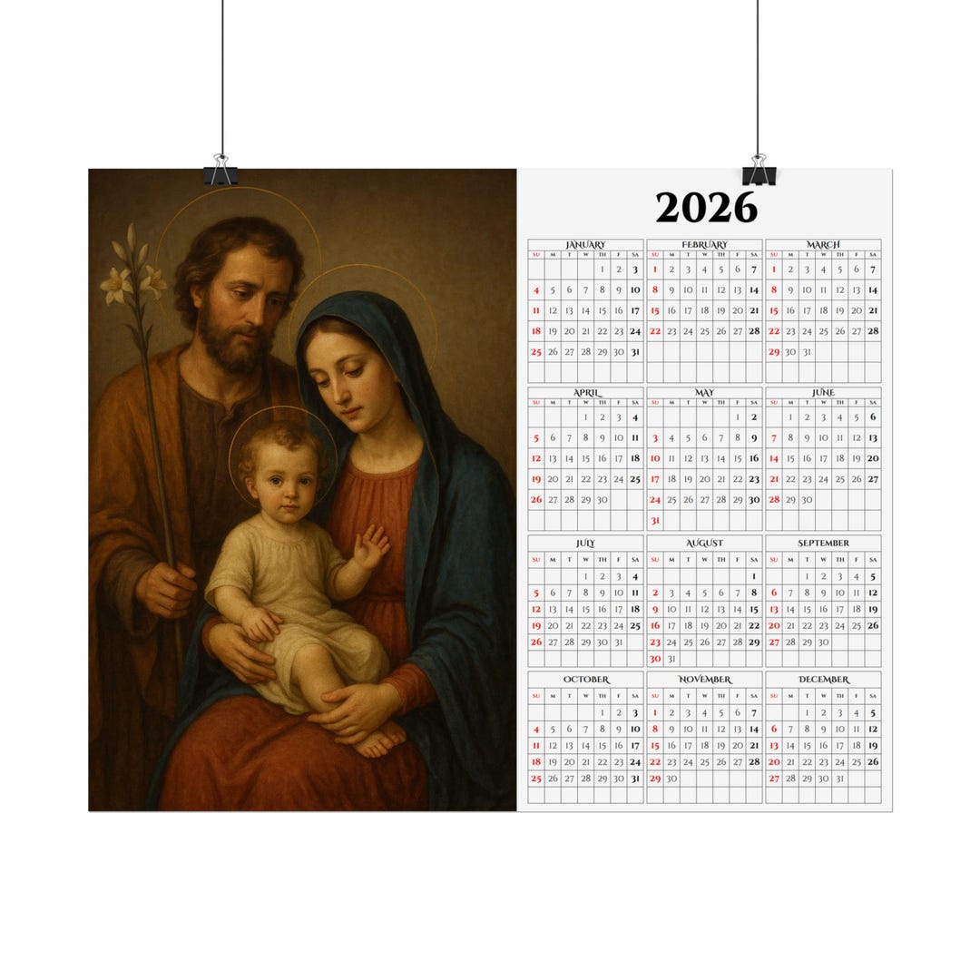2026 Holy Family Wall Calendar | Catholic Devotional Gift - Etsy