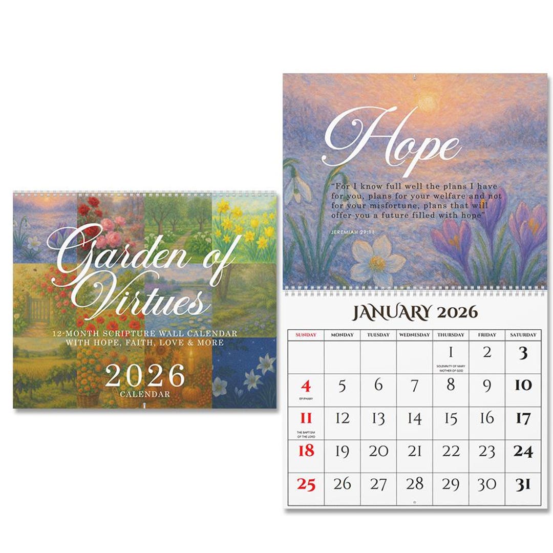 Calendario Bíblico de Pared 2026 / Jardín de las Virtudes / Calendario ...