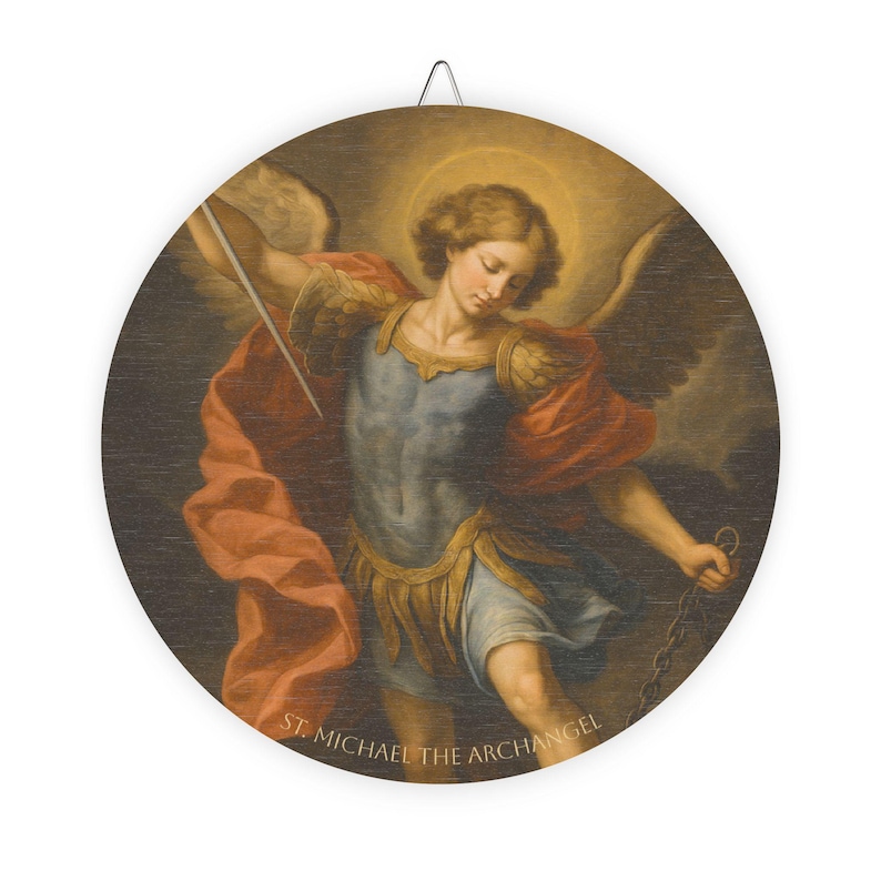 St Michael Archangel Wood Sign | Baltic Birch Rustic Wall Art, Home ...