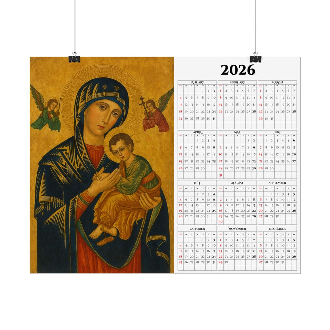 2026 Catholic Calendar | Our Lady of Perpetual Help 12-month Wall ...