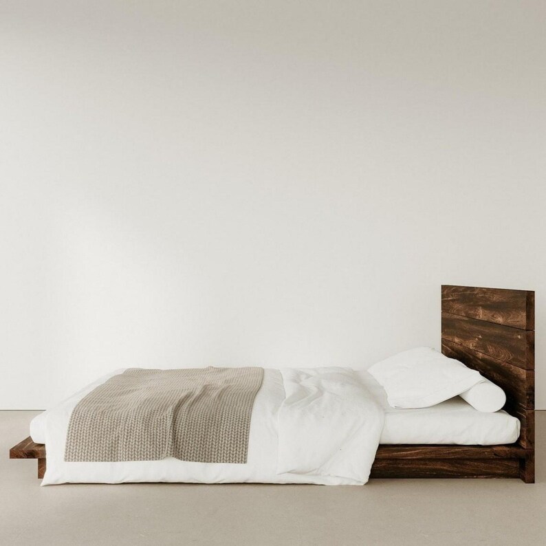 The NEW Cole Bed | Solid Walnut Platform Bed | Modern Bed Frame With Headboard | Minimalist ...