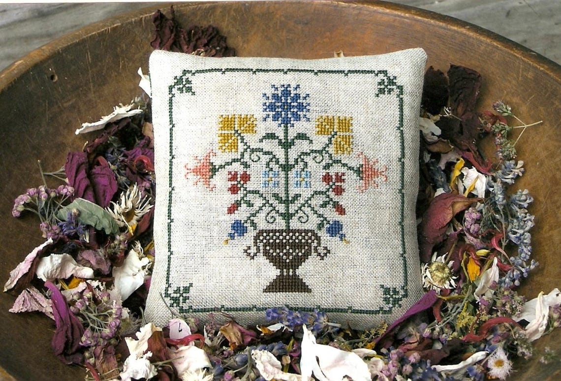 Set 4 Printable Cross Stitch Pdfpatterns Rare Pinkeep Pin Cushion OOP ...