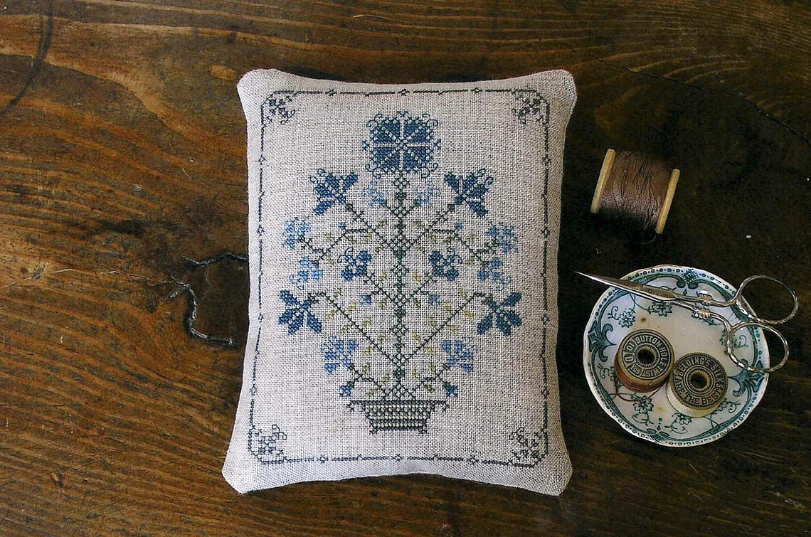 Set 4 Printable Cross Stitch Pdfpatterns Rare Pinkeep Pin Cushion OOP ...
