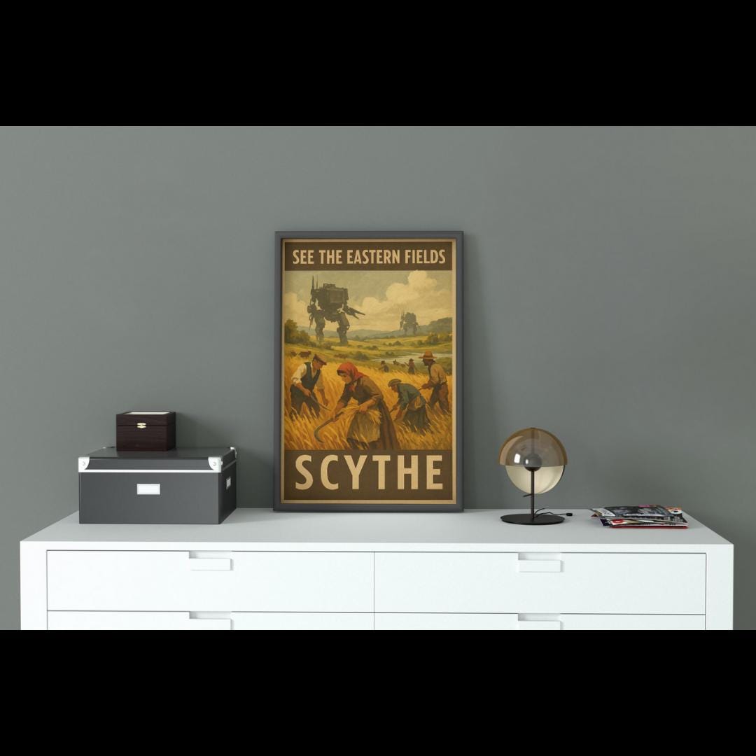 Scythe Board Game Art Print: Vintage Travel Poster, Diesel Mechs - Etsy