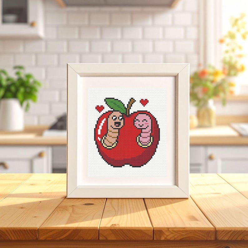 Worms in Love Cross Stitch Pattern – Instant PDF Download - Etsy