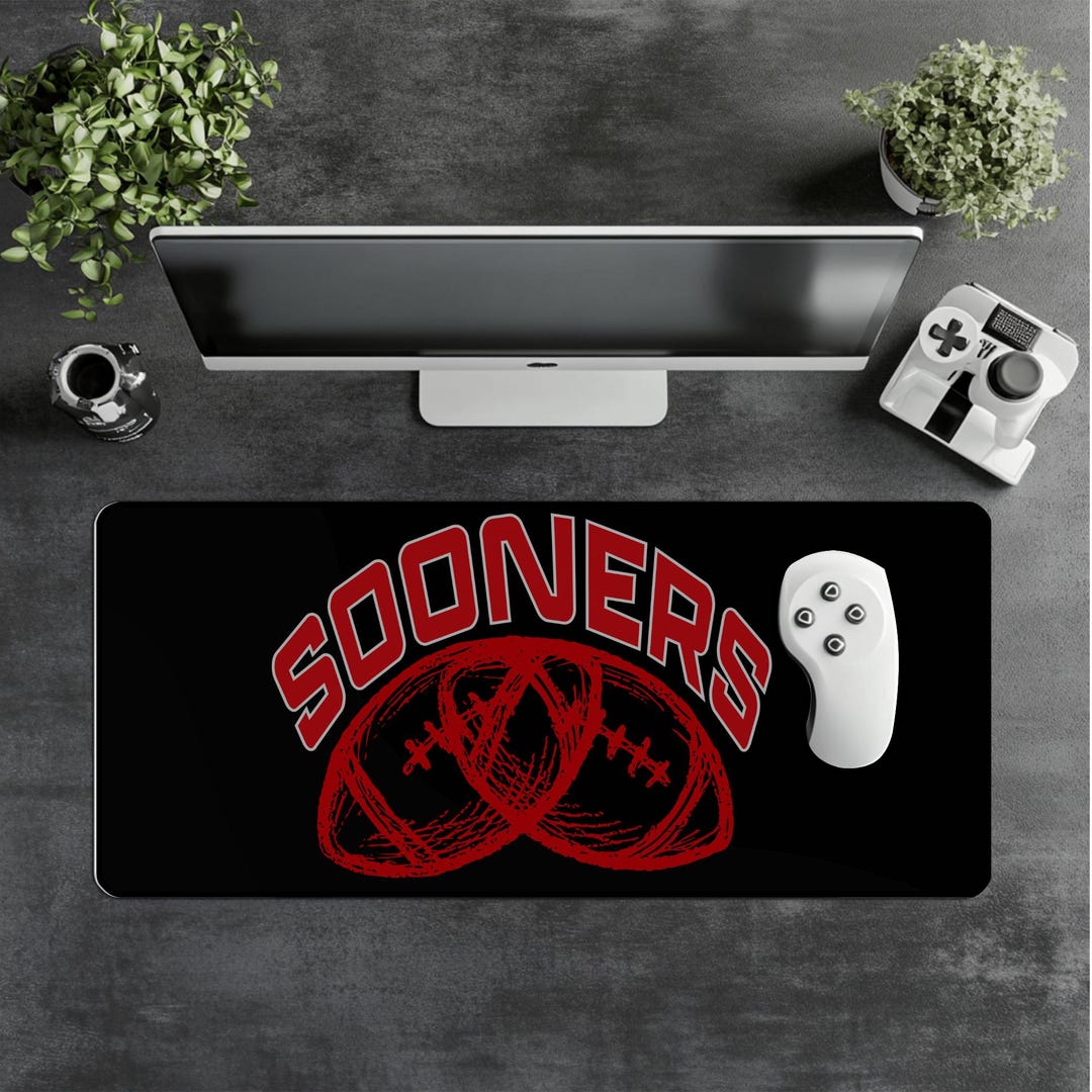 Sooners Desk Mat, Desk Mat Aesthetic, NFL Gaming Mat, Oklahoma Fan Desk ...