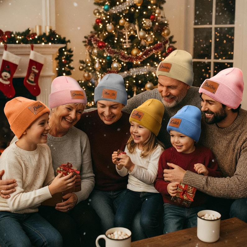 Custom Family Beanie Personalized Matching Family Hat Custom Name ...