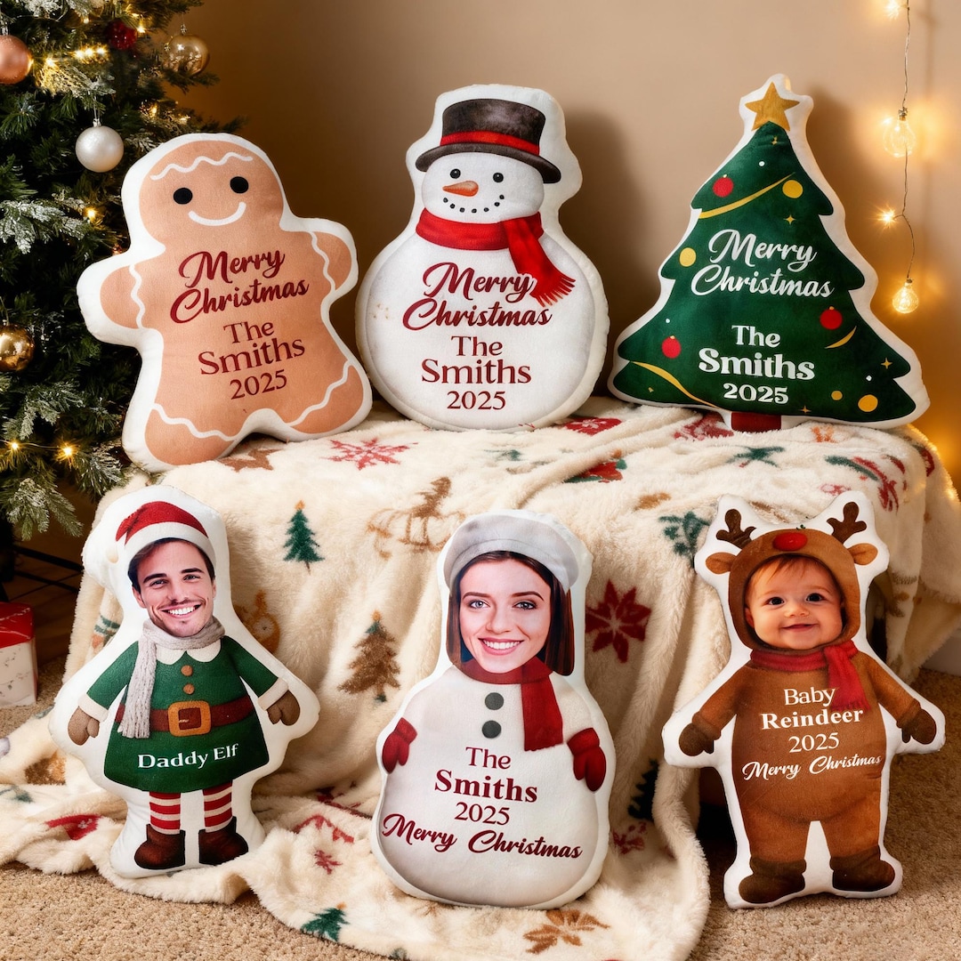 Personalized Christmas Pillow Custom Plush Doll Family Name Holiday ...
