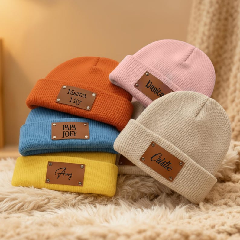 Custom Family Beanie Personalized Matching Family Hat Custom Name ...