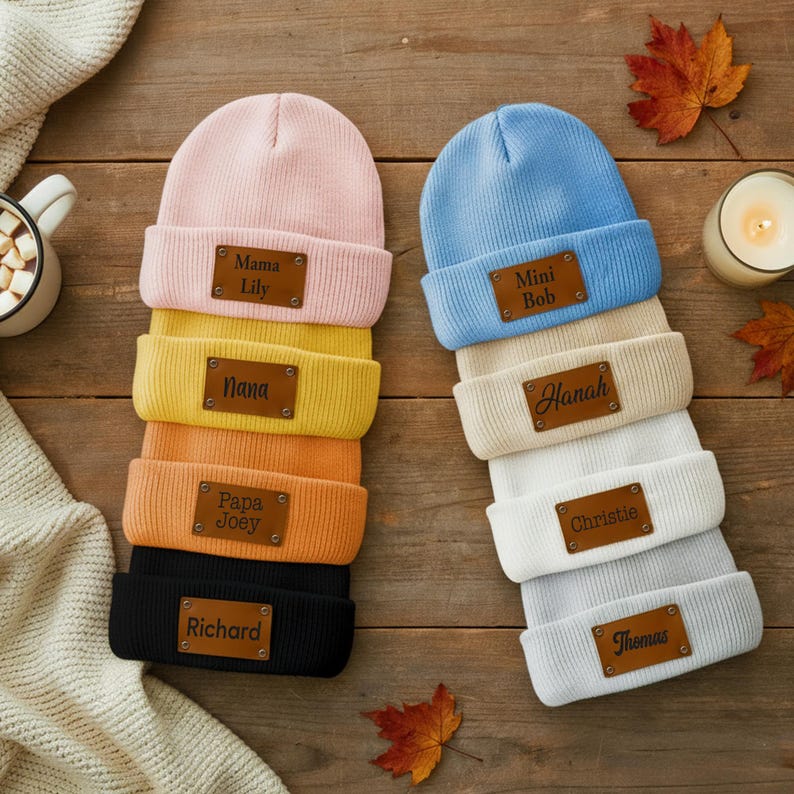 Custom Family Beanie Personalized Matching Family Hat Custom Name ...