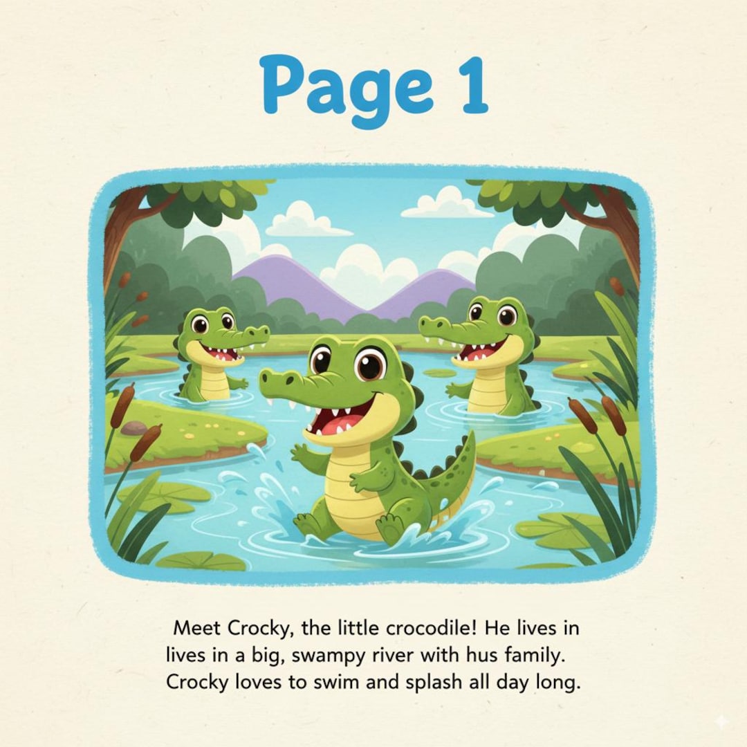 Crocky the Crocodile Kids Picture Book: Friendship, Courage & Kindness ...
