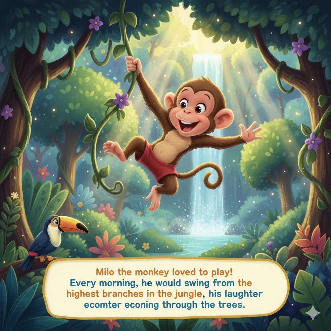 Milo the Monkey Kids Book – Jungle Adventure Story, Ages 3-7 - Etsy