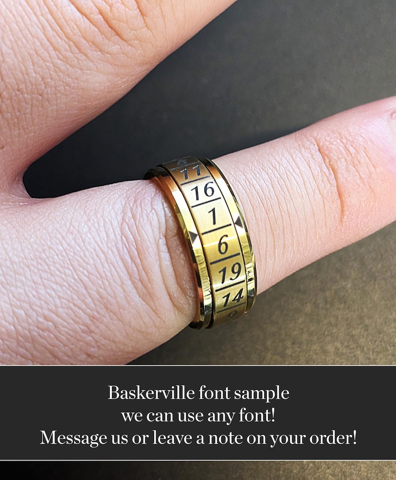 D20 Dice Ring – Numbered Spinner Ring for Gamers, D20 Spinner Ring With ...