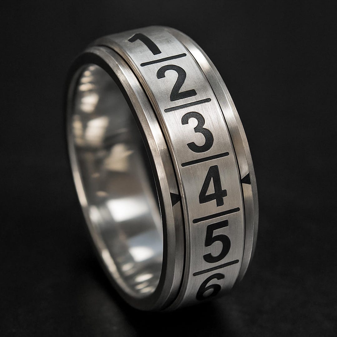 D20 Dice Ring – Numbered Spinner Ring for Gamers, D20 Spinner Ring With ...
