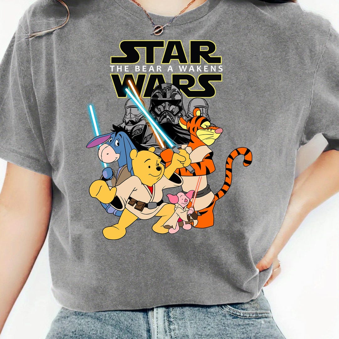Star Wars Pooh PNG, the Bear Awakens Funny Clipart, Cute Cartoon Jedi ...