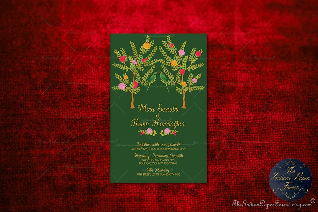 PARROTS ORCHARD DIY Printable / Prints Luxury Indian Wedding Invitation ...
