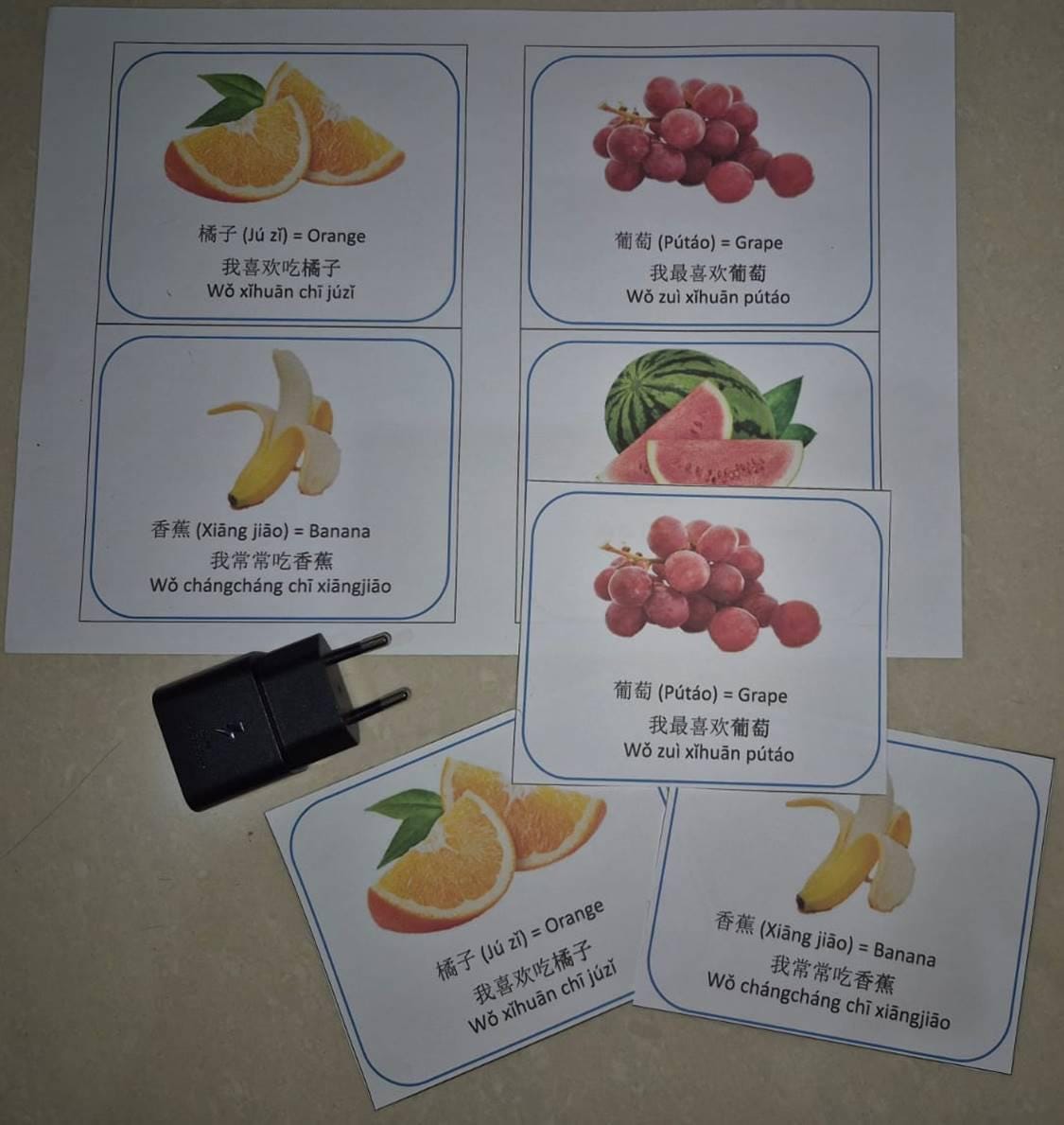 Printable Chinese Flashcards – Fruits & Vegetables Vocabulary ...