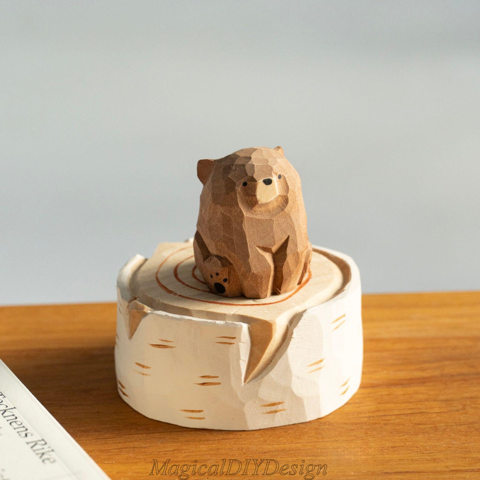 Handcrafted Wooden Base,wood Carving Squirrel,corgi,bear Figurines ...