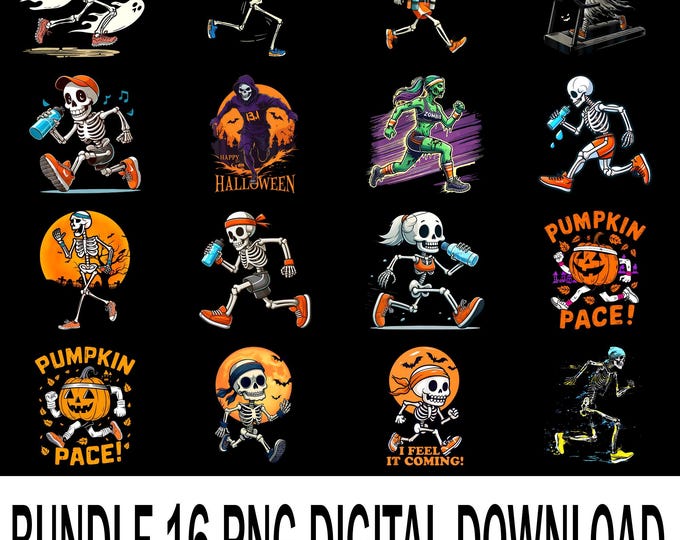 Skeleton Halloween Jogger Clipart Svg Png Jpg Pdf Psd File Types Filled ...