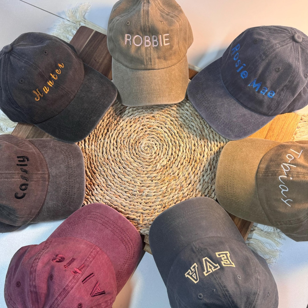 Custom Embroidered Hats, Personalized With Names, Retro Baseball Caps ...