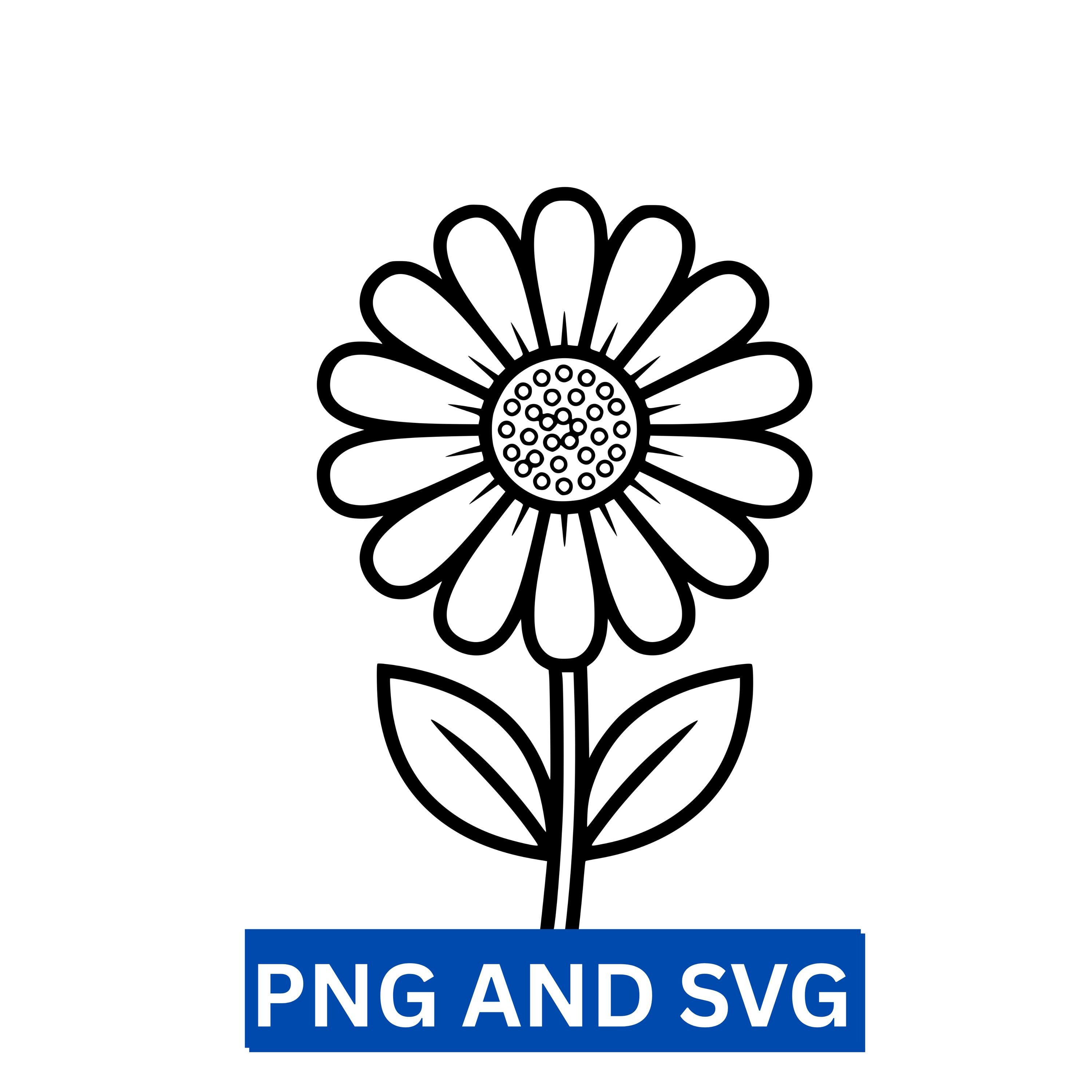 Outline Flower Svg Png: Minimalist Design for Cricut Cutting - Etsy