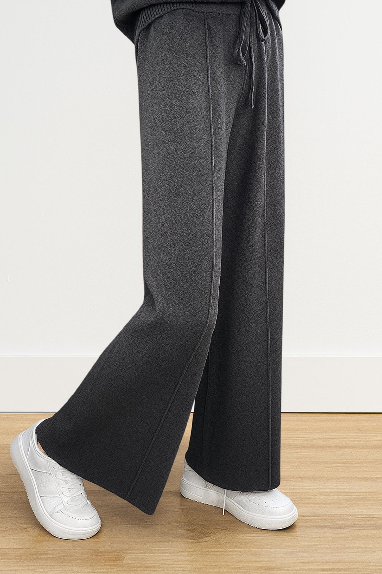 High Waisted Knit Wide Leg Lounge Pants - Soft Stretch Knitwear - Etsy
