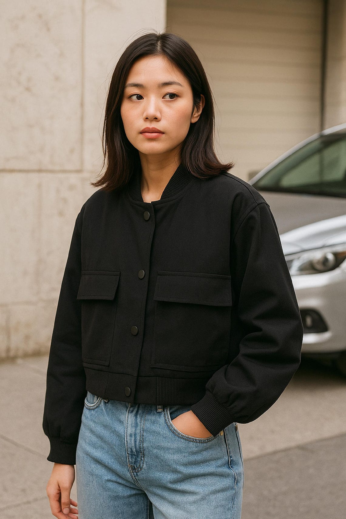 Cropped Women's Bomber Jacket: Lightweight Streetwear Coat - Etsy