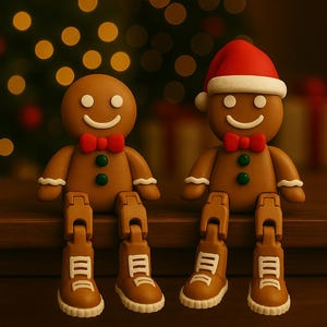 Articulated Christmas Gingerbread Man 3D Model STL (digital Download ...