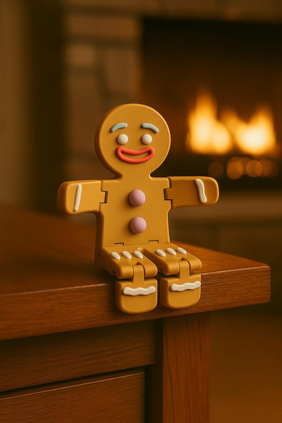 3D Printed Gingerbread Man Ornament – Articulated Christmas Decoration ...