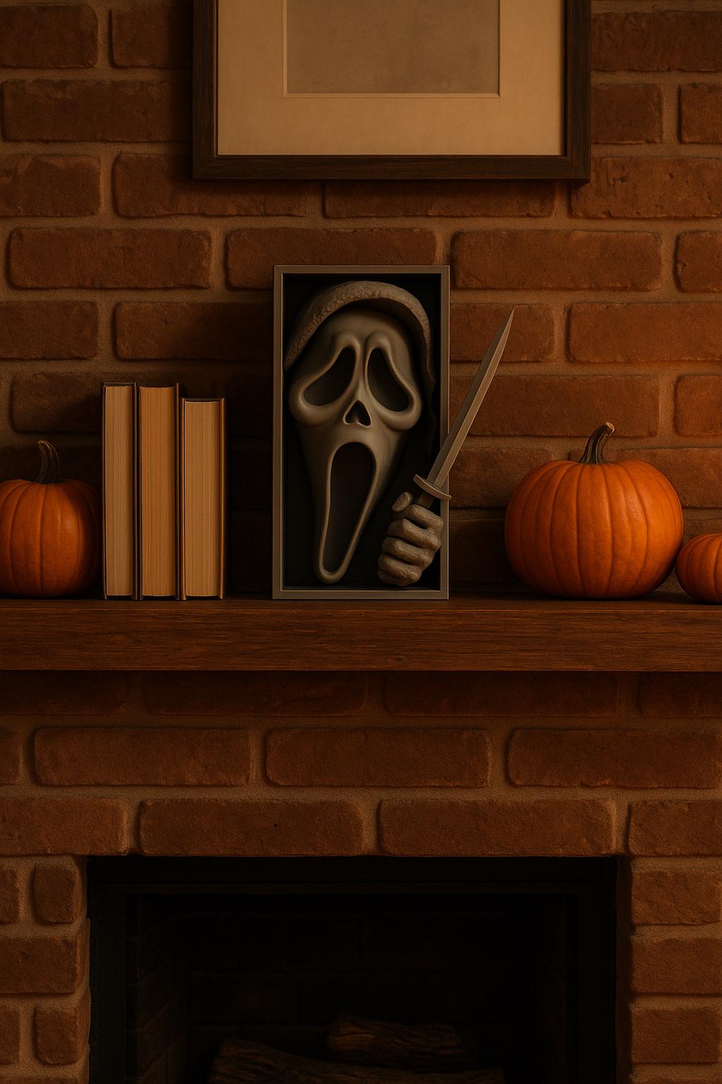 Horror Mask Book Nook STL, 3D Printable Shelf Insert - Etsy