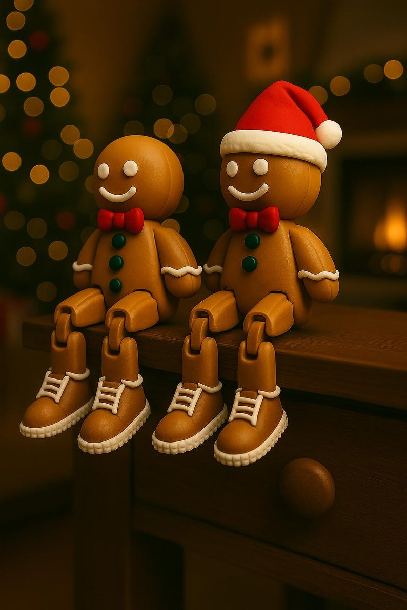 Articulated Christmas Gingerbread Man 3D Model STL (digital Download ...