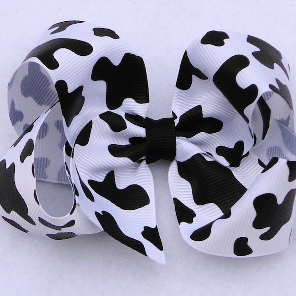 Cow Print Hair Bow - Etsy