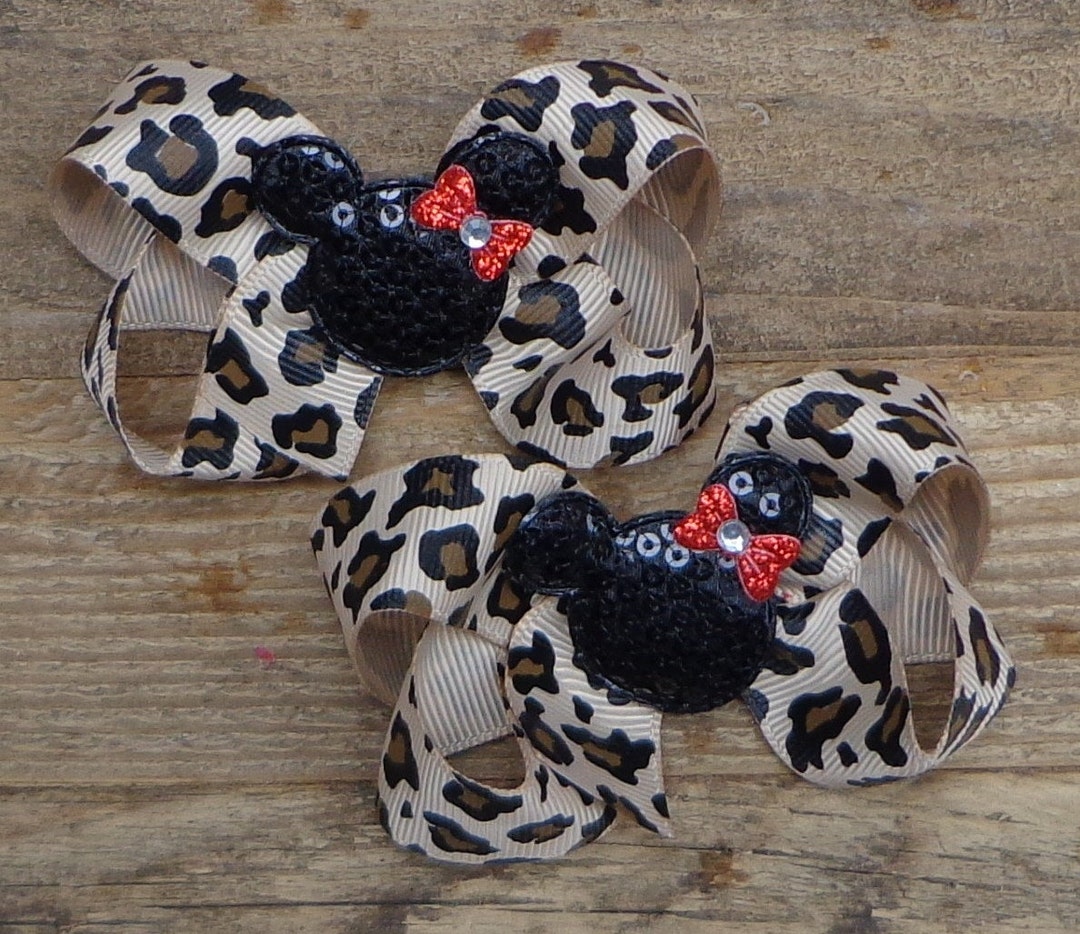 Safari Minnie Mouse Hair Bows for Girlssmall Pigtail Minnie Hair ...