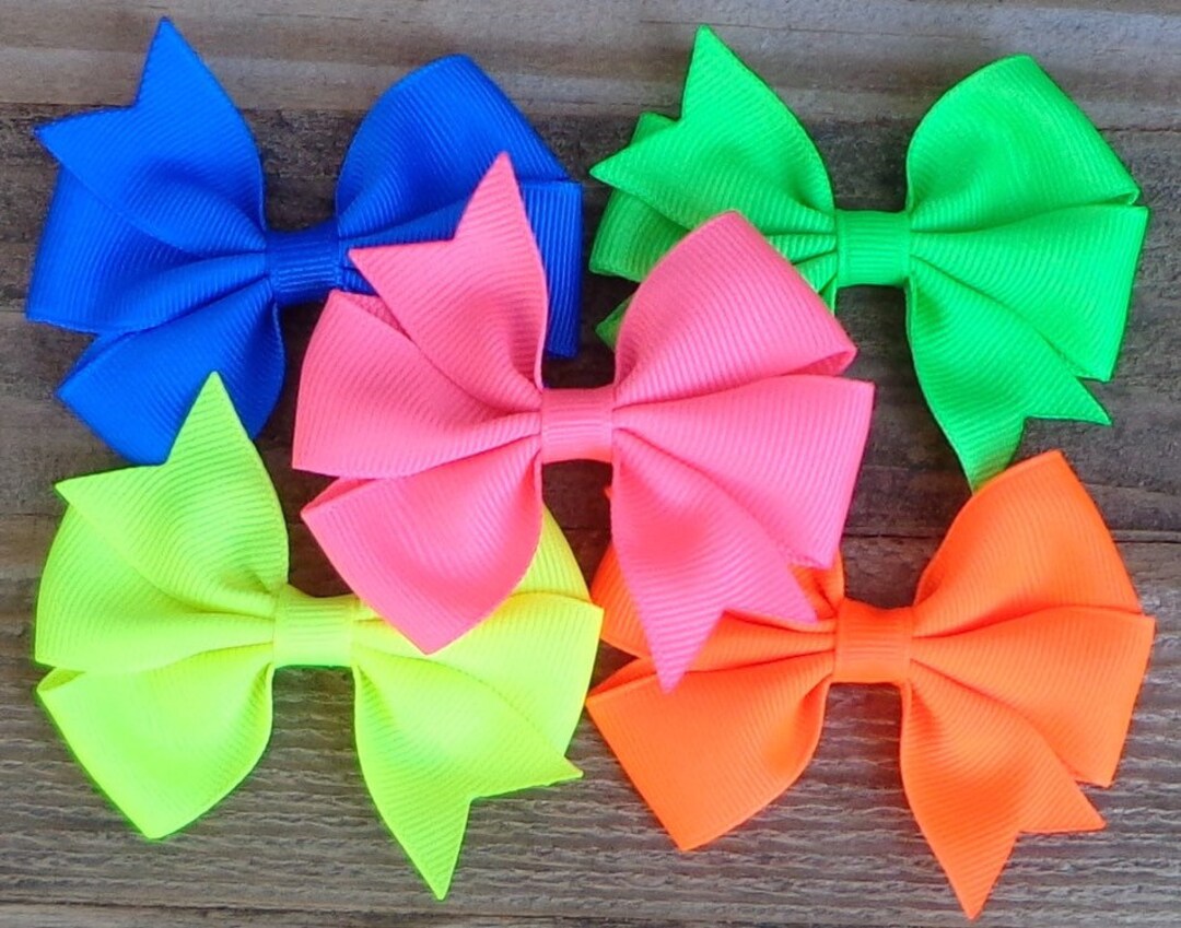 NEON Hair Bows for Girls~toddler Hair Accessories~neon Boutique ...