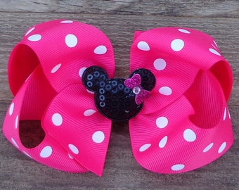 Mouse Hair Bow for Girls Pink Mouse Bow Mouse Birthday Bow - Etsy