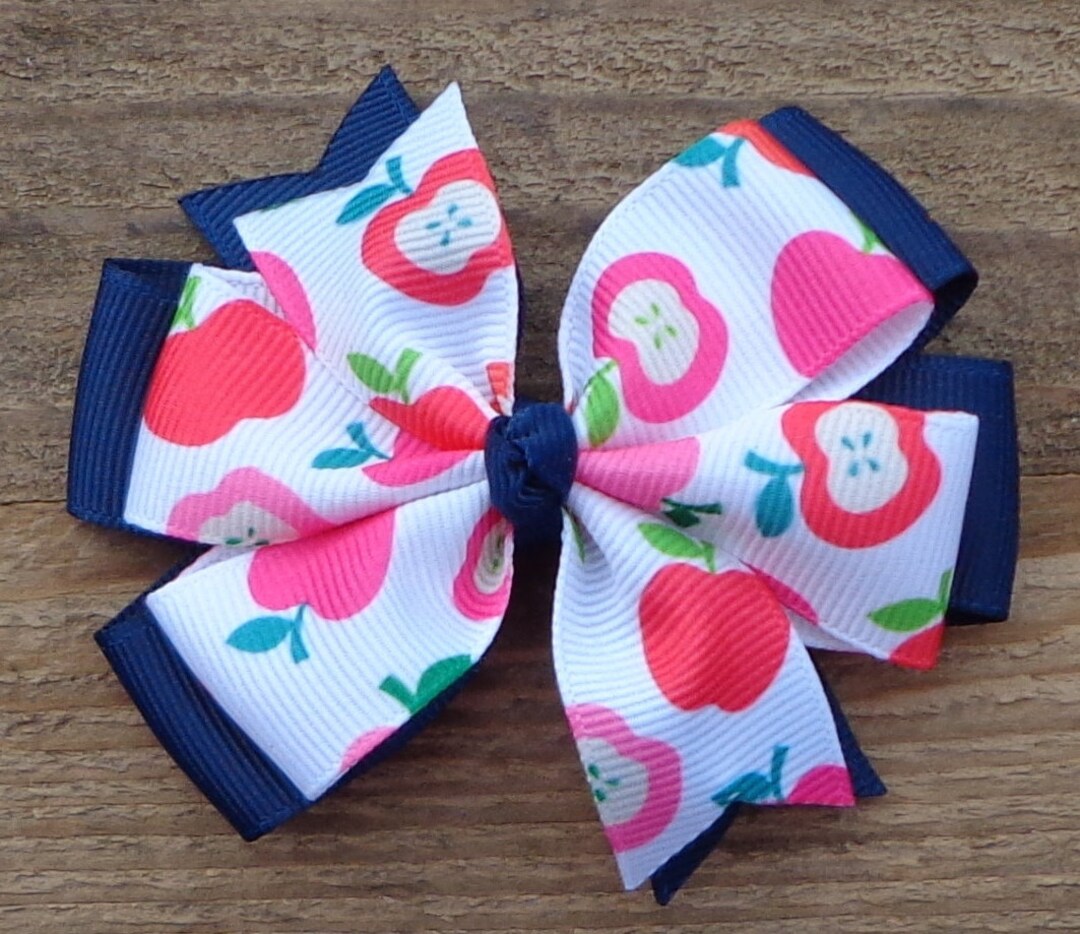 Apple Hair Bow~back to School Bow~1st Day of School Hair Bow~school ...