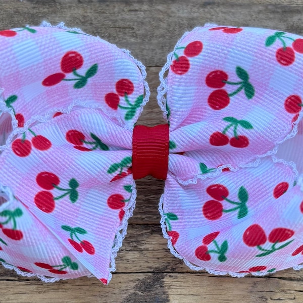 Cherry Hair Bow - Etsy