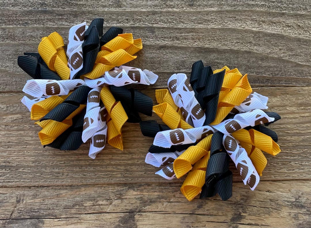 Custom Football Hair Bow: Korker Pigtail Hairbows ~ Girl Hair Clips - Etsy