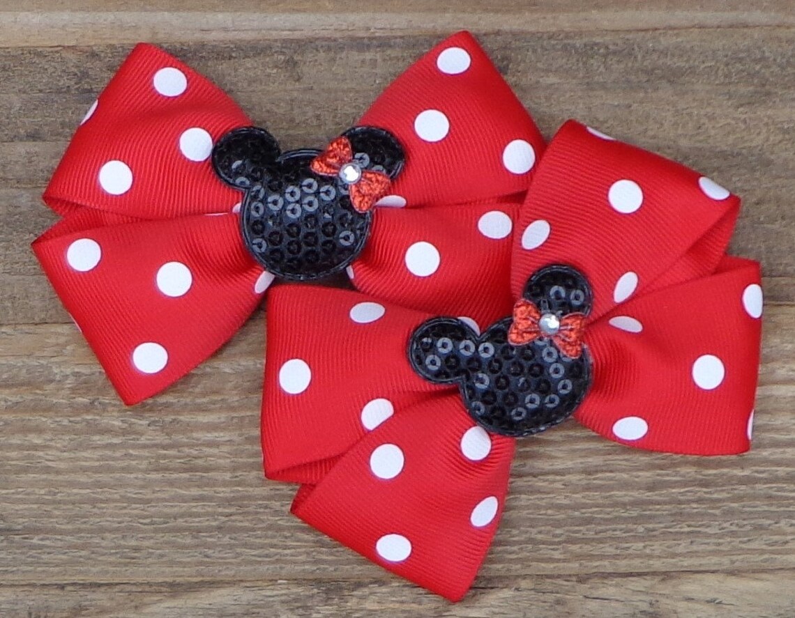 Mouse Hair Bow for Girls ~ Mouse Birthday Bow ~ Red Mouse Hair Bow ...