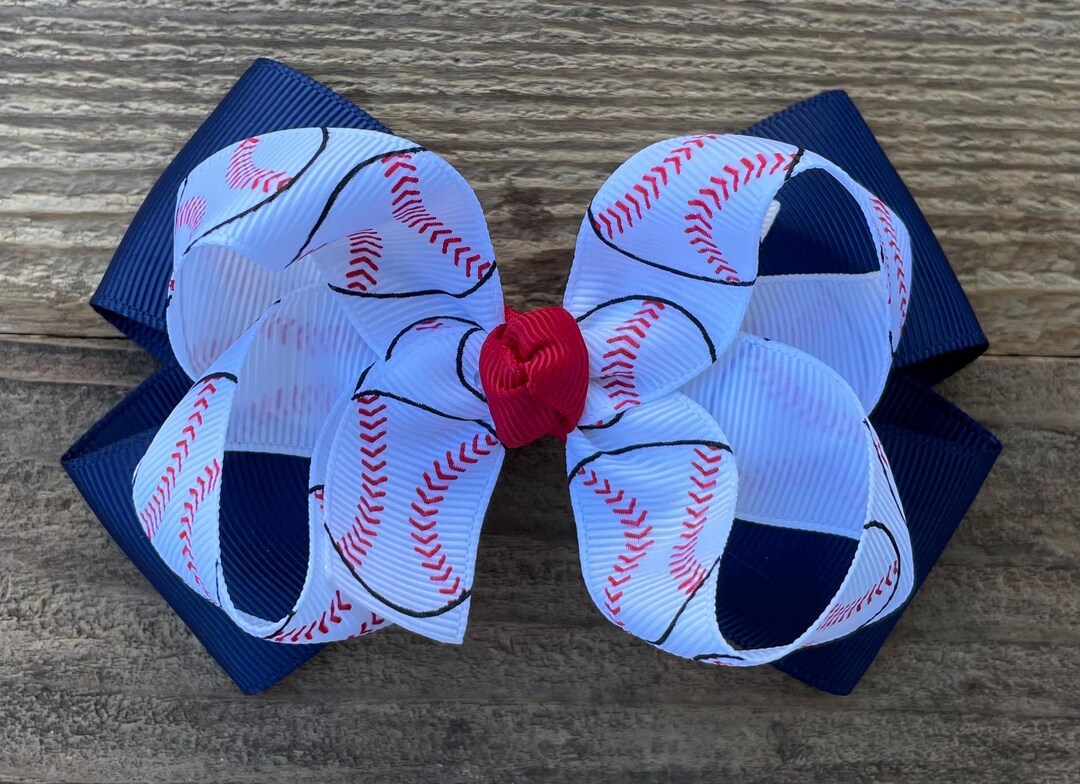 Baseball Hair Bow ~ CUSTOM Baseball Hair Bow ~ Team Hair Bow for ...