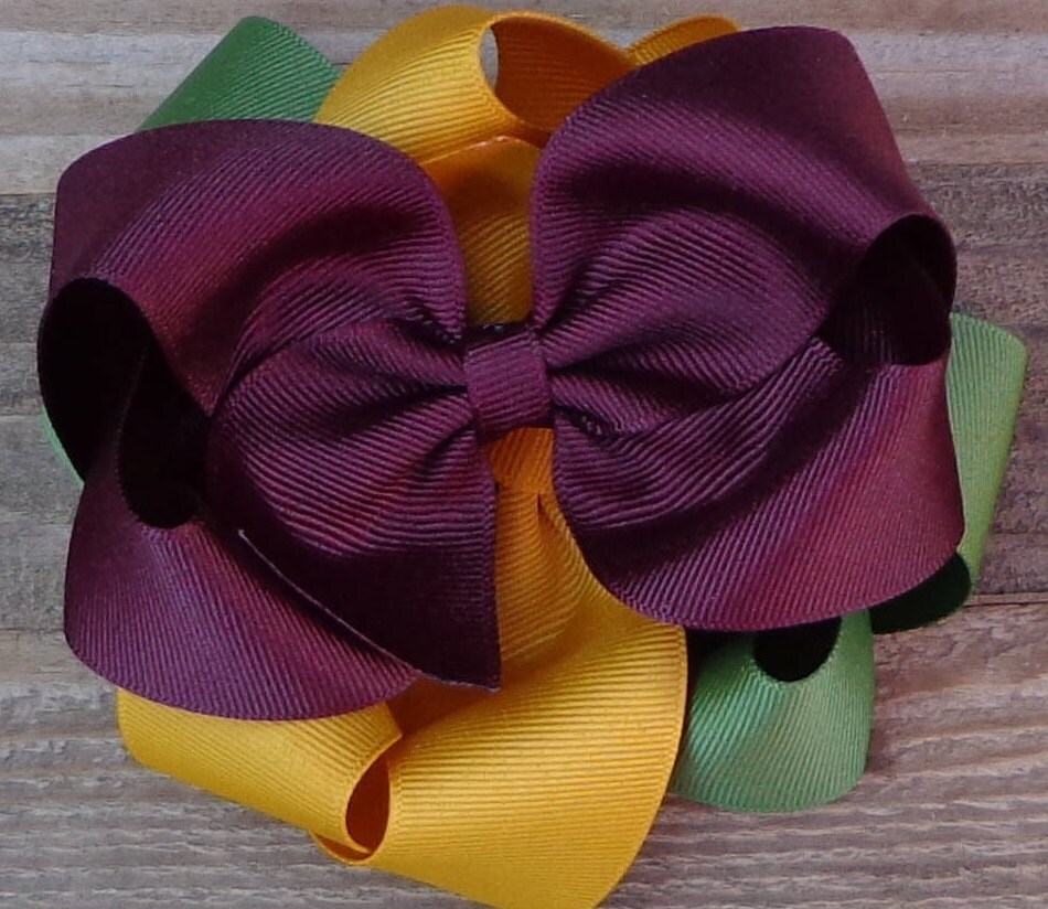 Hair Bows for Fall Bows for Girls Burgundy Hair Bow Fall | Etsy