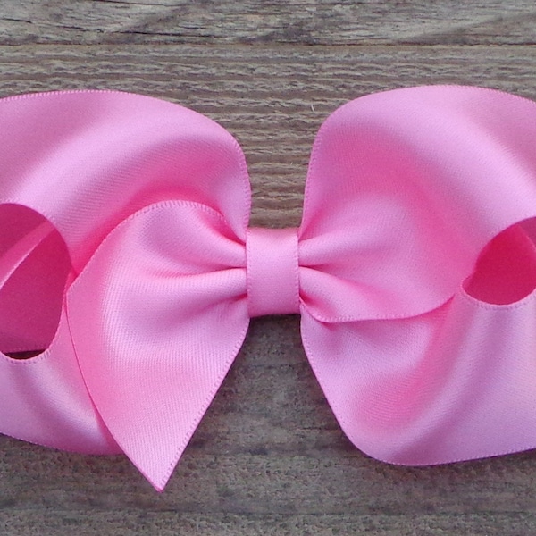 Pink Satin Hair Bow - Etsy