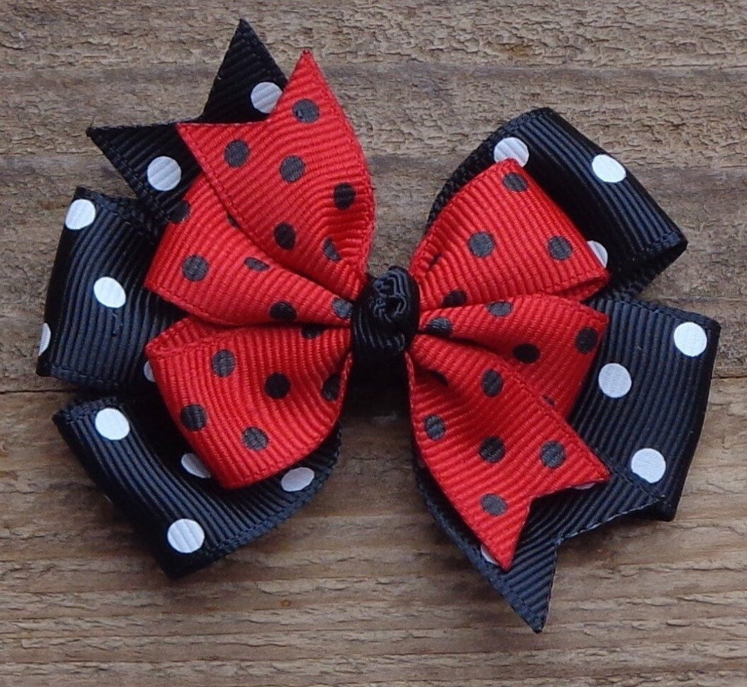 Ladybug Hair Bow for Girls~lady Bug Pigtail Hair Bows~toddler Hair Clip ...