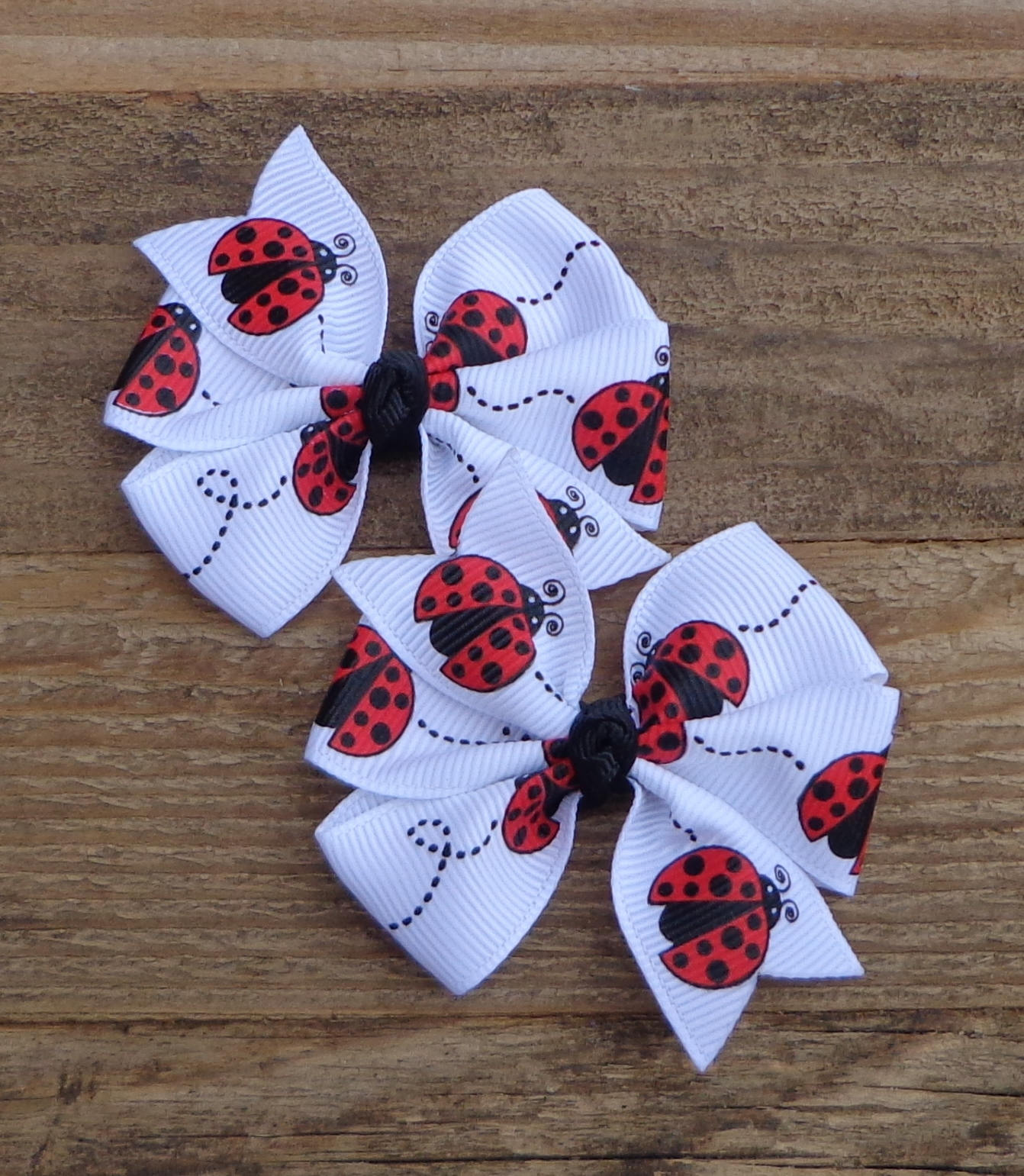 Ladybug Hair Bowset of 2 Pigtail Hair Bowshair Bows With - Etsy