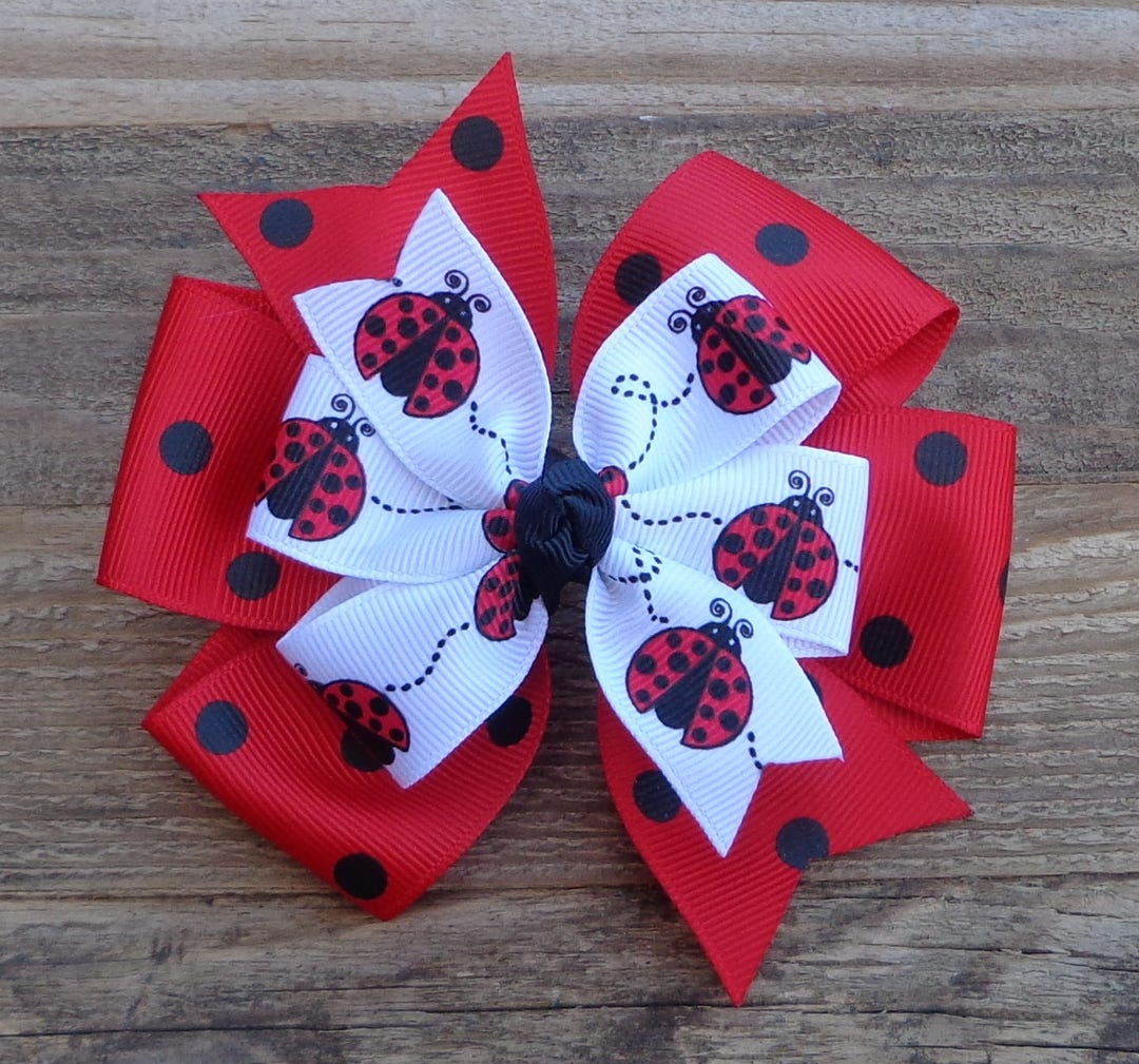 Lady Bug Hair Bowhair Bows for Girlshair Bow With Lady - Etsy