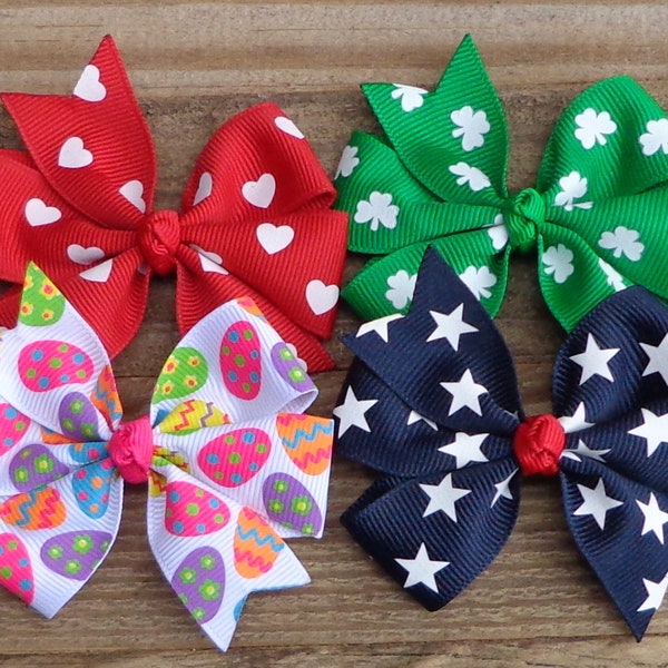 Holiday Hair Bows - Etsy