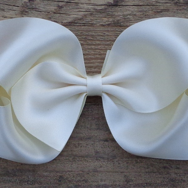 Big White Hair Bow - Etsy