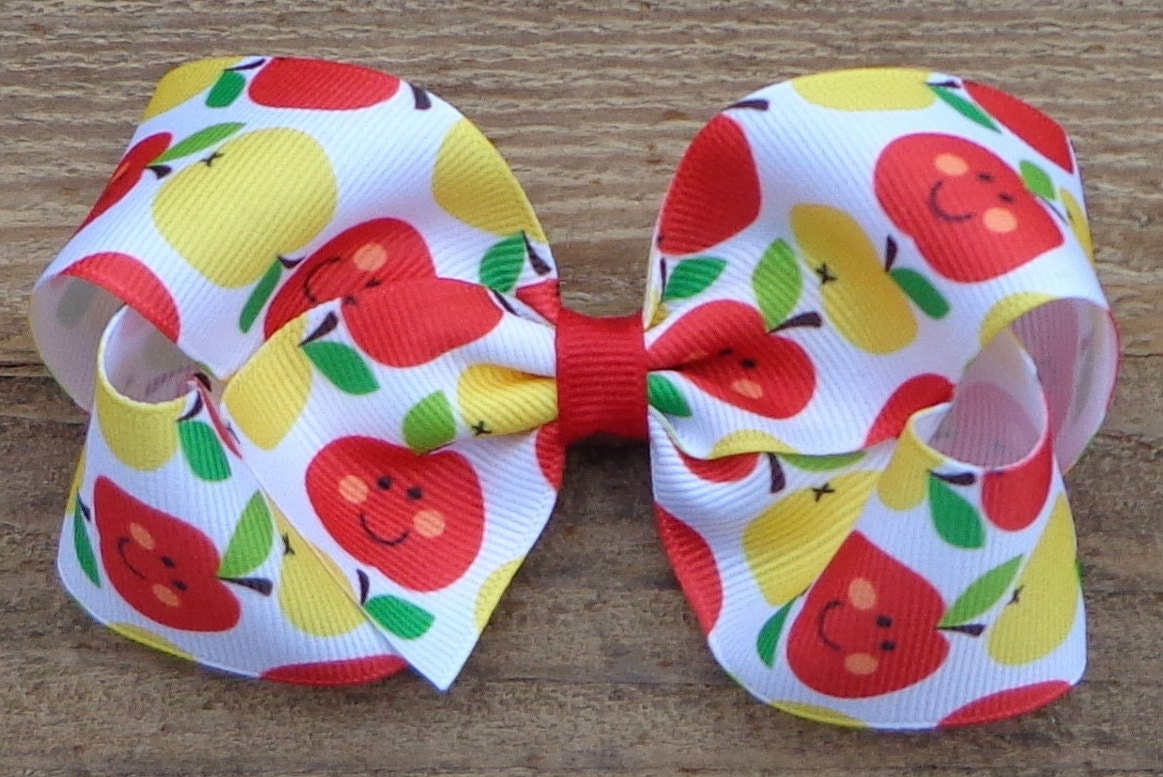 Apple Hair Bow for Girlsschool Hair Bow1st Day of School - Etsy