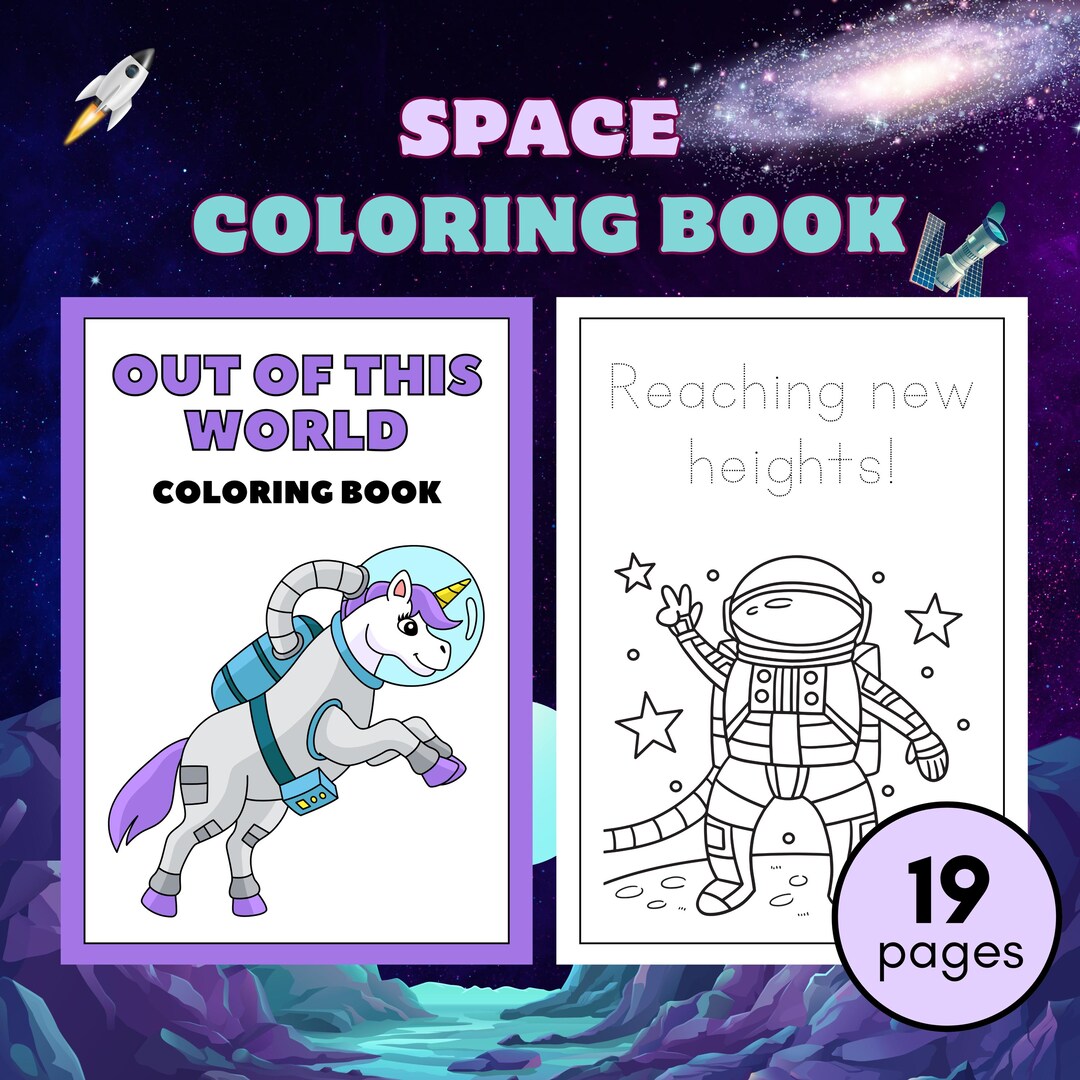 SPACE COLORING BOOK for Kids (digital) - Etsy